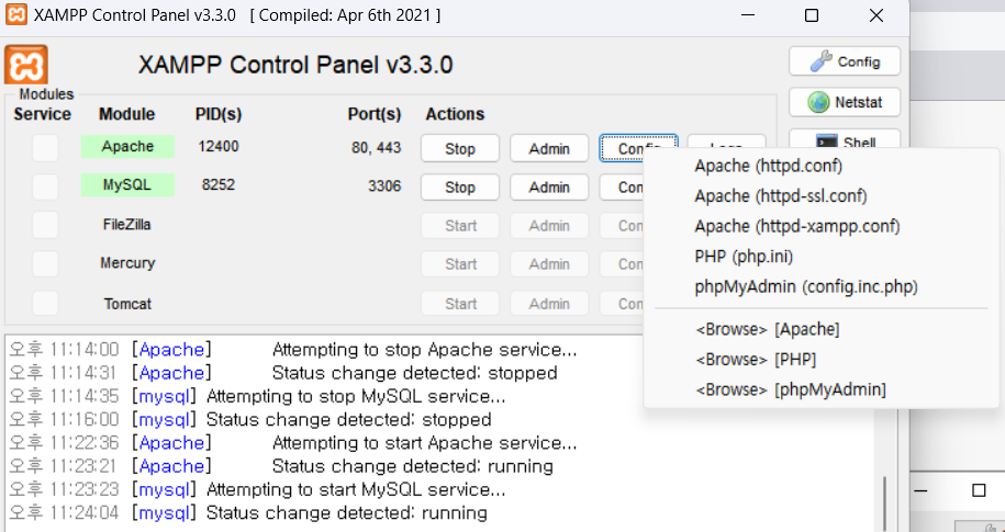 XAMPP SET DB USER INFO