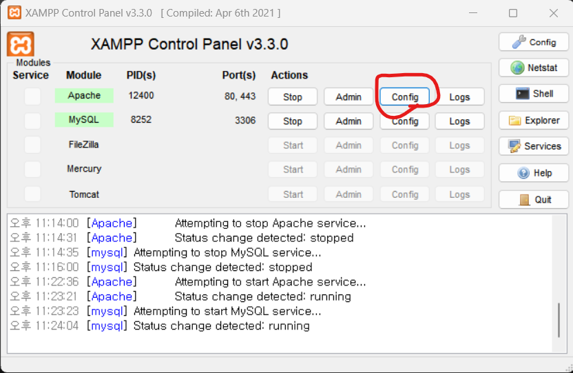 XAMPP SET DB USER INFO