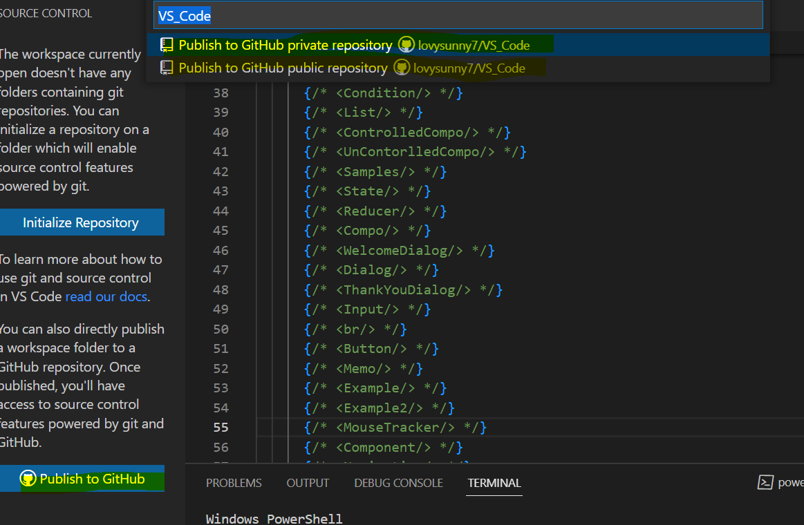 [Git] Visual Studio Code 기존 Project를 Git repo(remote)와 연결 후 Commit 하기 ...