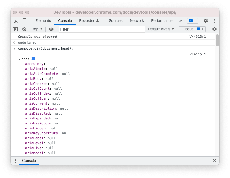 Chrome Devtools Console Console Api