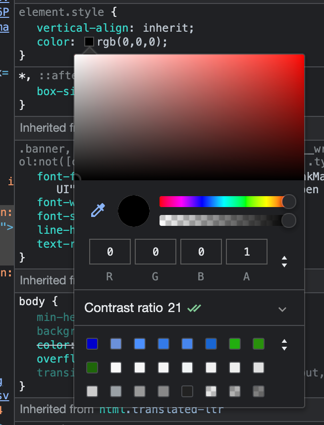 Chrome Devtools - Elements