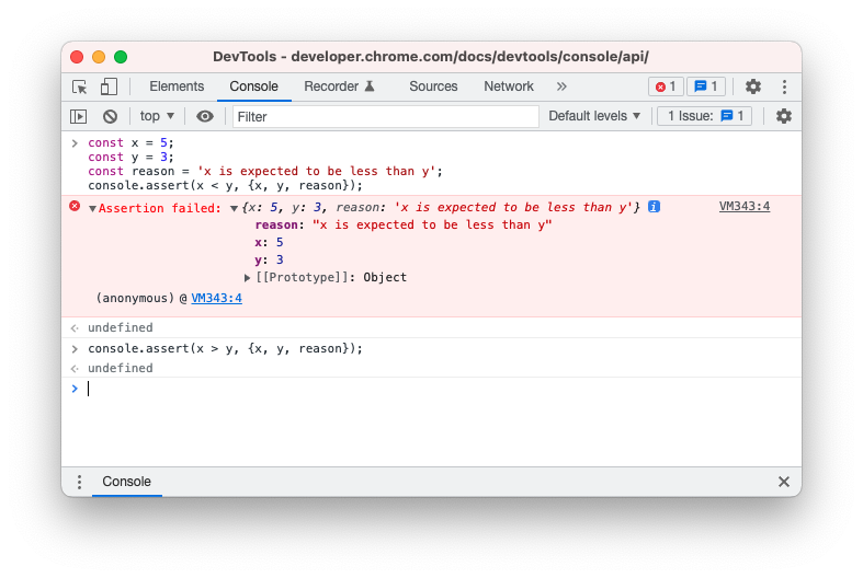 Chrome Devtools - Console + Console API