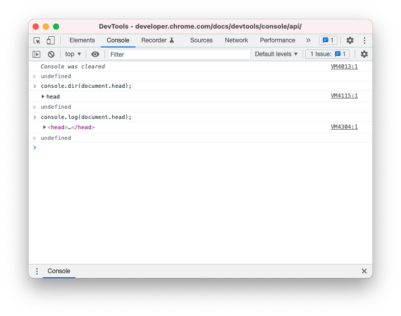Chrome Devtools - Console + Console API