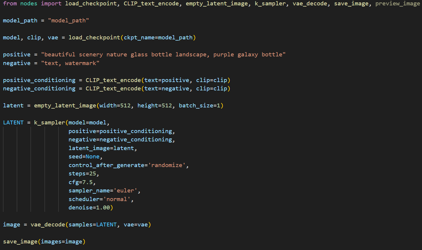 ComfyUI default workflow 구현