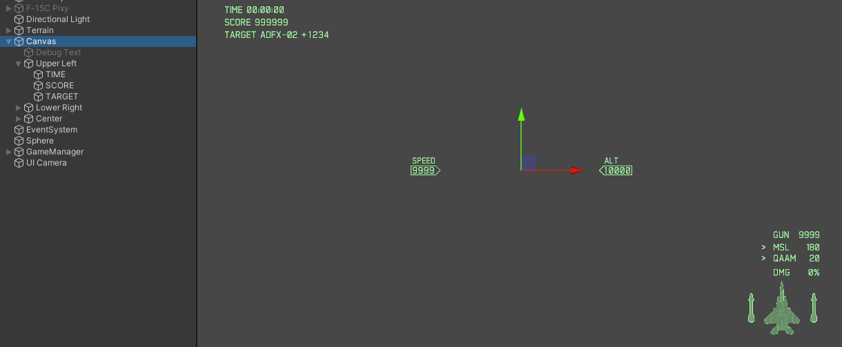 Ace Combat Zero: 유니티로 구현하기 #6 : UI (1) - 3인칭 HUD
