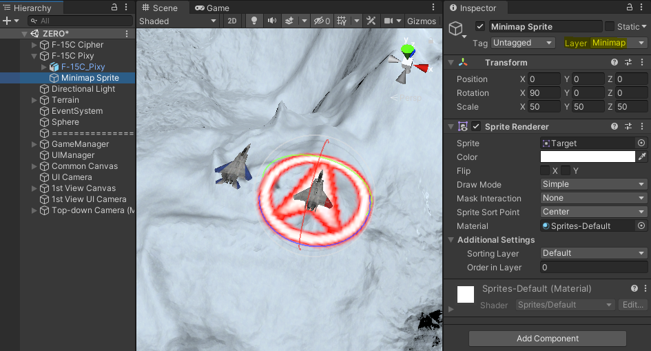 Ace Combat Zero: 유니티로 구현하기 #8 : UI (3) - 미니맵 + 1인칭 시점