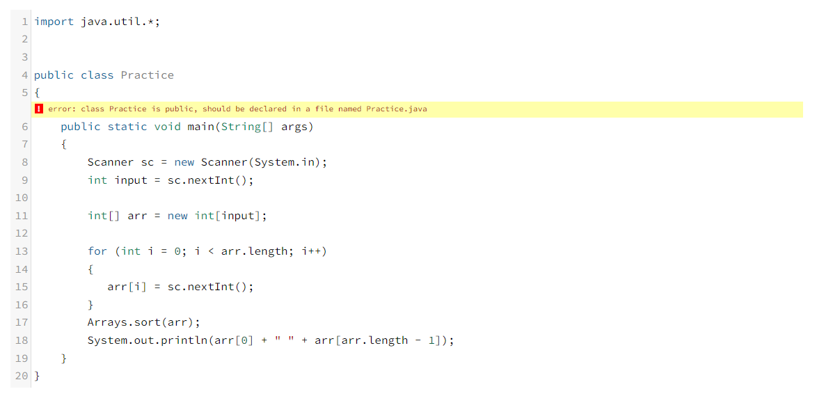 [백준] 10818 - 최소, 최대(Java)