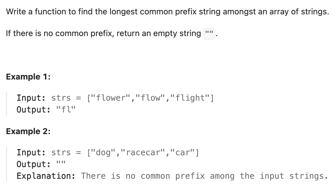 Leetcode - 14. Longest Common Prefix Leetcode - 14. Longest Common Prefix