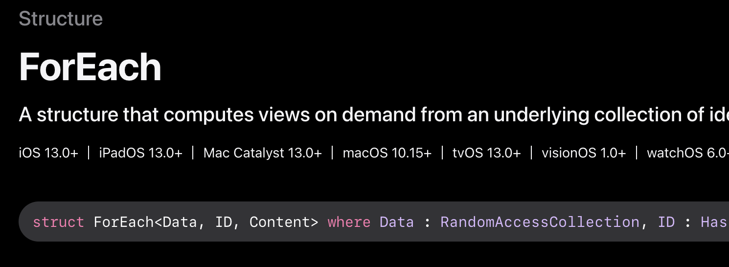 [SwiftUI] ForEach