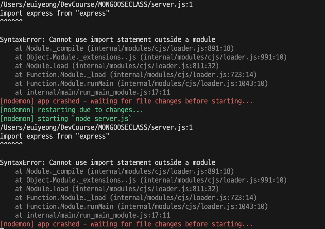 Cannot use import statement outside a module 오류 해결하기