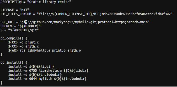 libary 생성 레시피 작성
