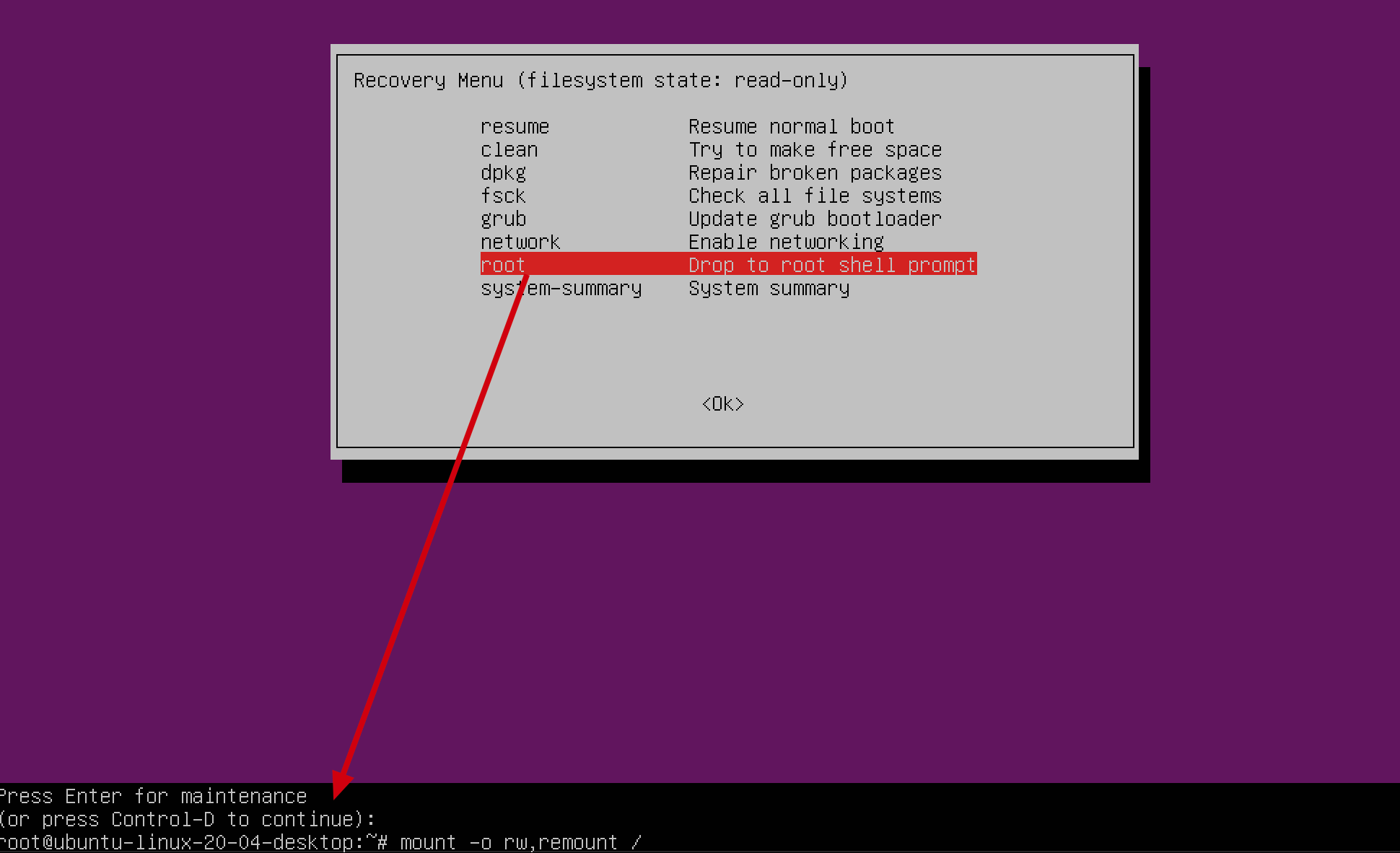 2-1. GRUB 설치, 수정, recovery mode