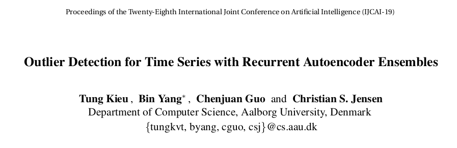Outlier Detection For Time Series With Recurrent Autoencoder Ensembles