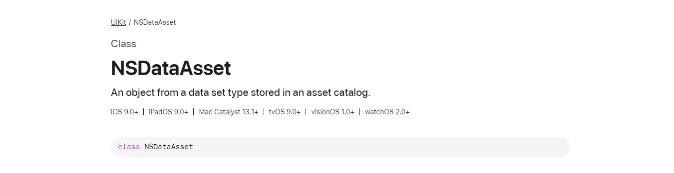 [iOS] NSData, NSDataAsset