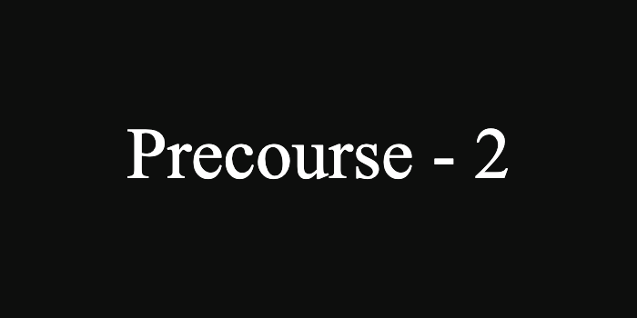 Wecode 2주차 : Precourse 2