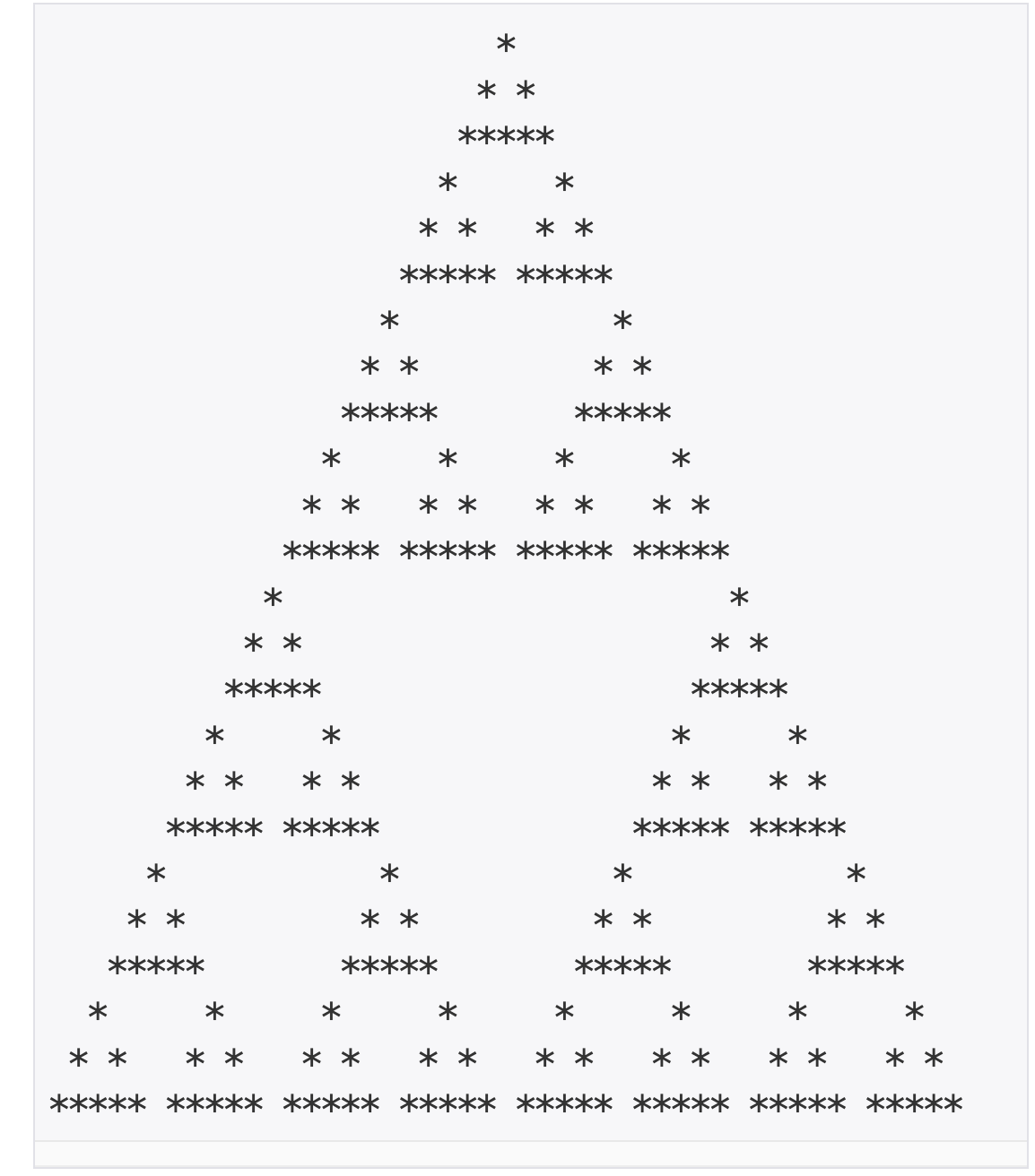 백준 2448 별 찍기 - 11 (java), DP + 온라인 알고리즘 풀이
