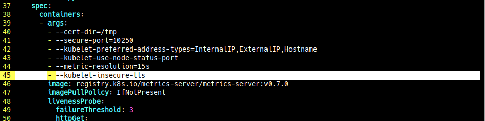 metrics-server status 정상화