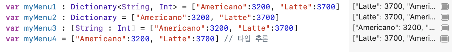 [Swift] Collection Type - Dictionary