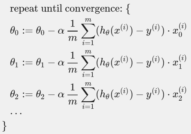 [Machine Learning] Gradient Descent for Multiple Variables