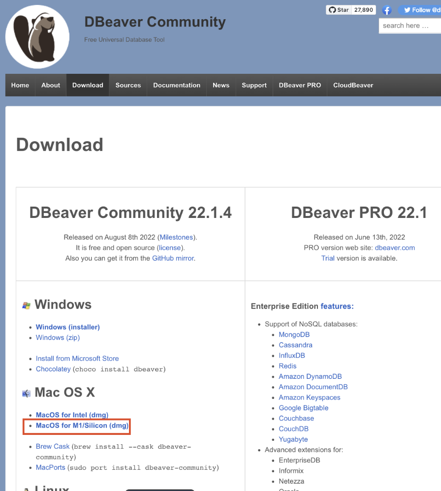 Mac Mysql 설치 & dbeaver 연동(M1)