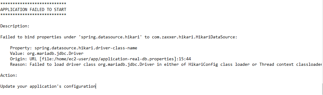 Failed to load driver class org.mariadb.jdbc.Driver