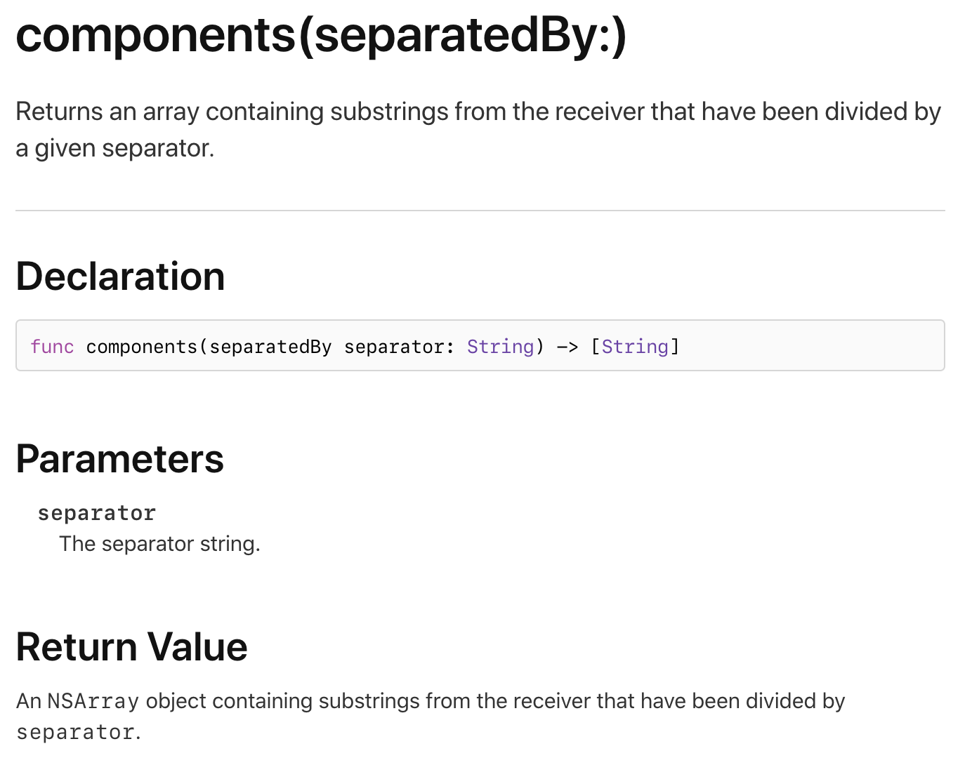 Swift split VS components