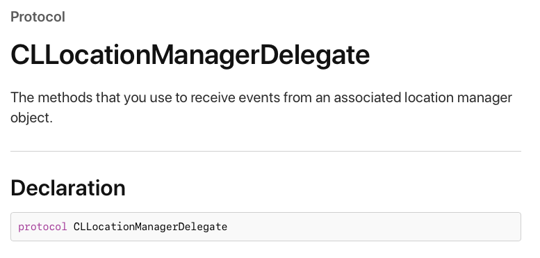 Core Location, CLLocationManager, CLLocationManagerDelegate
