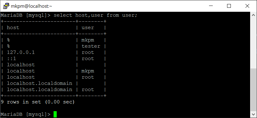 [ MariaDB ] " Access denied for user
