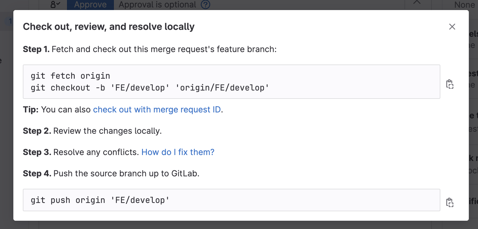 [GitLab] merge locally 해결하기