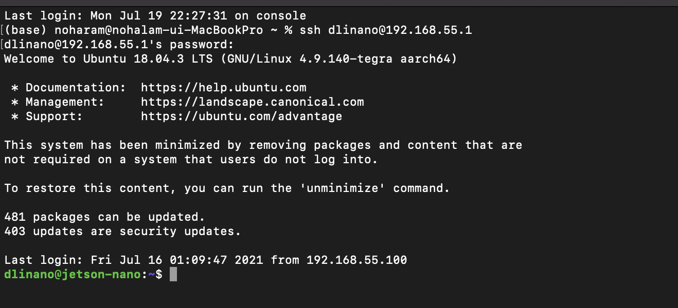 Headless로 Mac에서 Jetson Nano 다루기