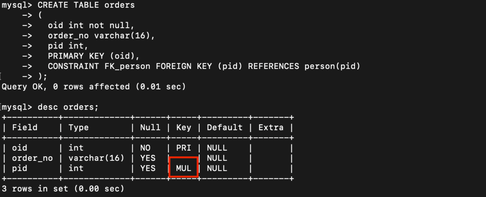 SQL CH14 PRIMARY KEY FOREIGN KEY