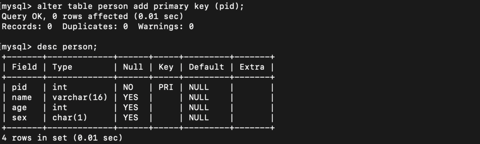 SQL CH14 PRIMARY KEY FOREIGN KEY