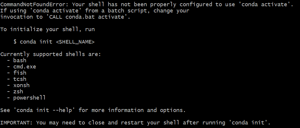 [Python] conda 가상환경 activate 오류