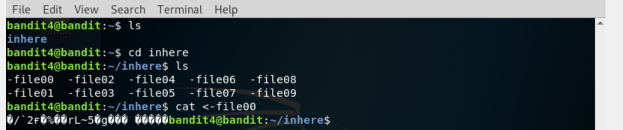 Bandit Level 4 → Level 5 문제 풀이