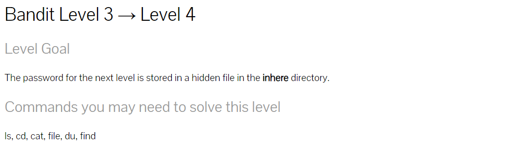 Bandit Level 3 → Level 4 문제 풀이