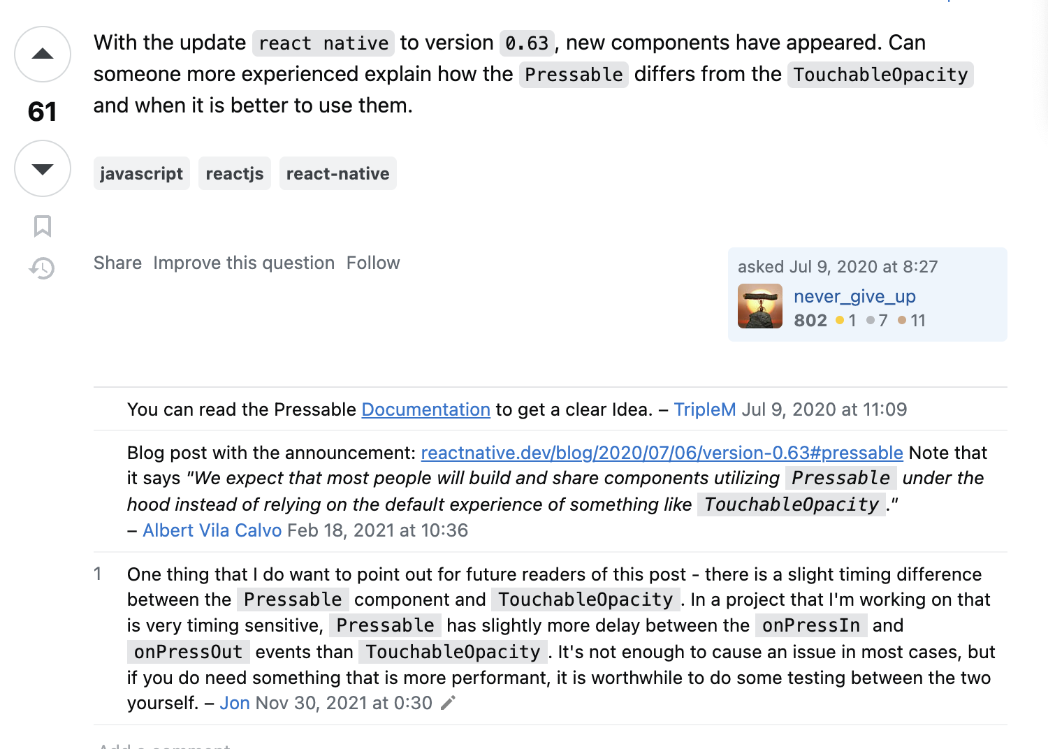 [react-native]Pressable vs Touchable