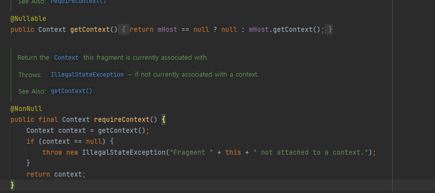 java.lang.IllegalStateException: Fragment not attached to a context 에러해결