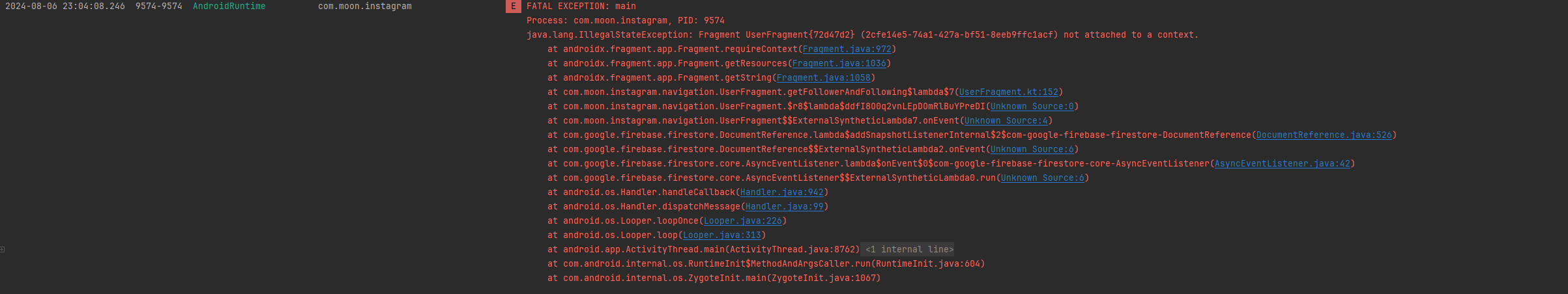 java.lang.IllegalStateException: Fragment not attached to a context 에러해결