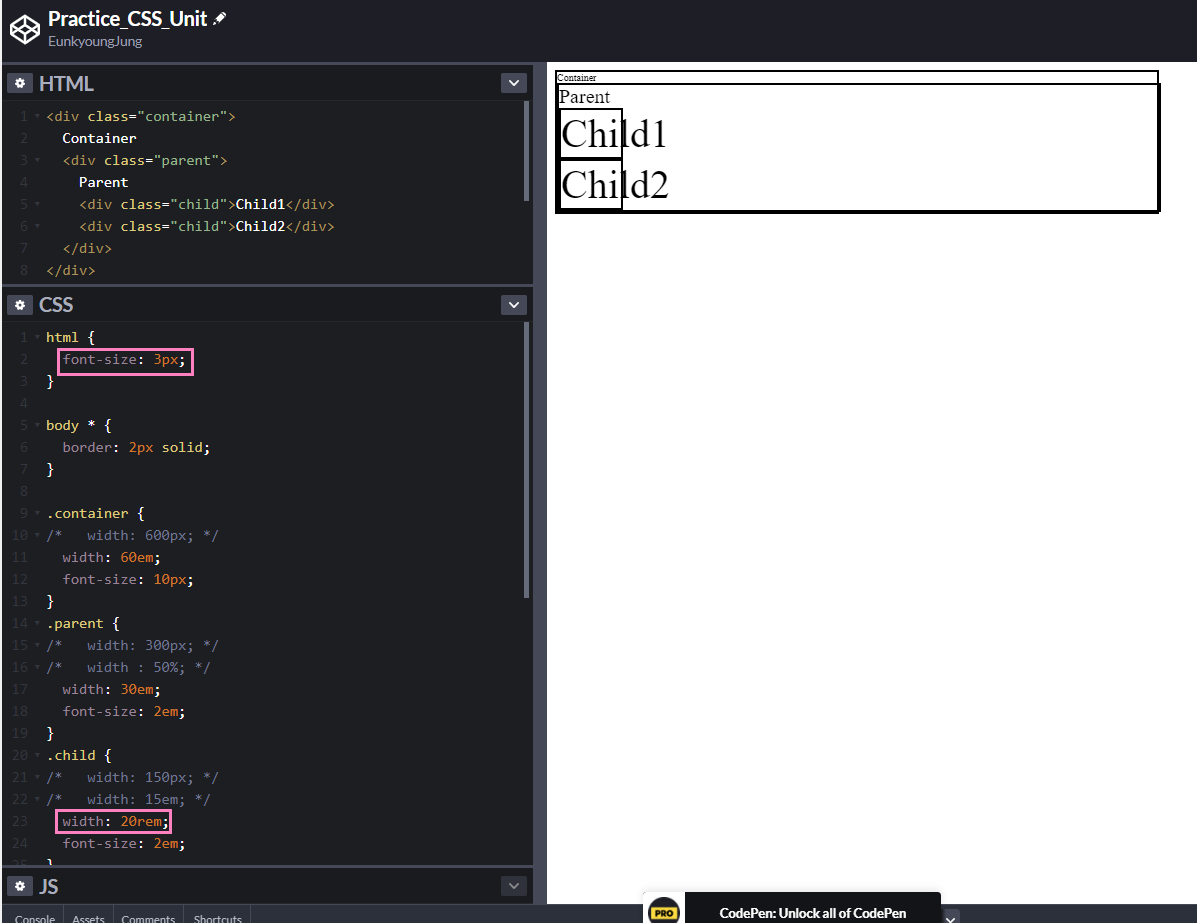 🌈 CSS value: Unit (CSS 단위)