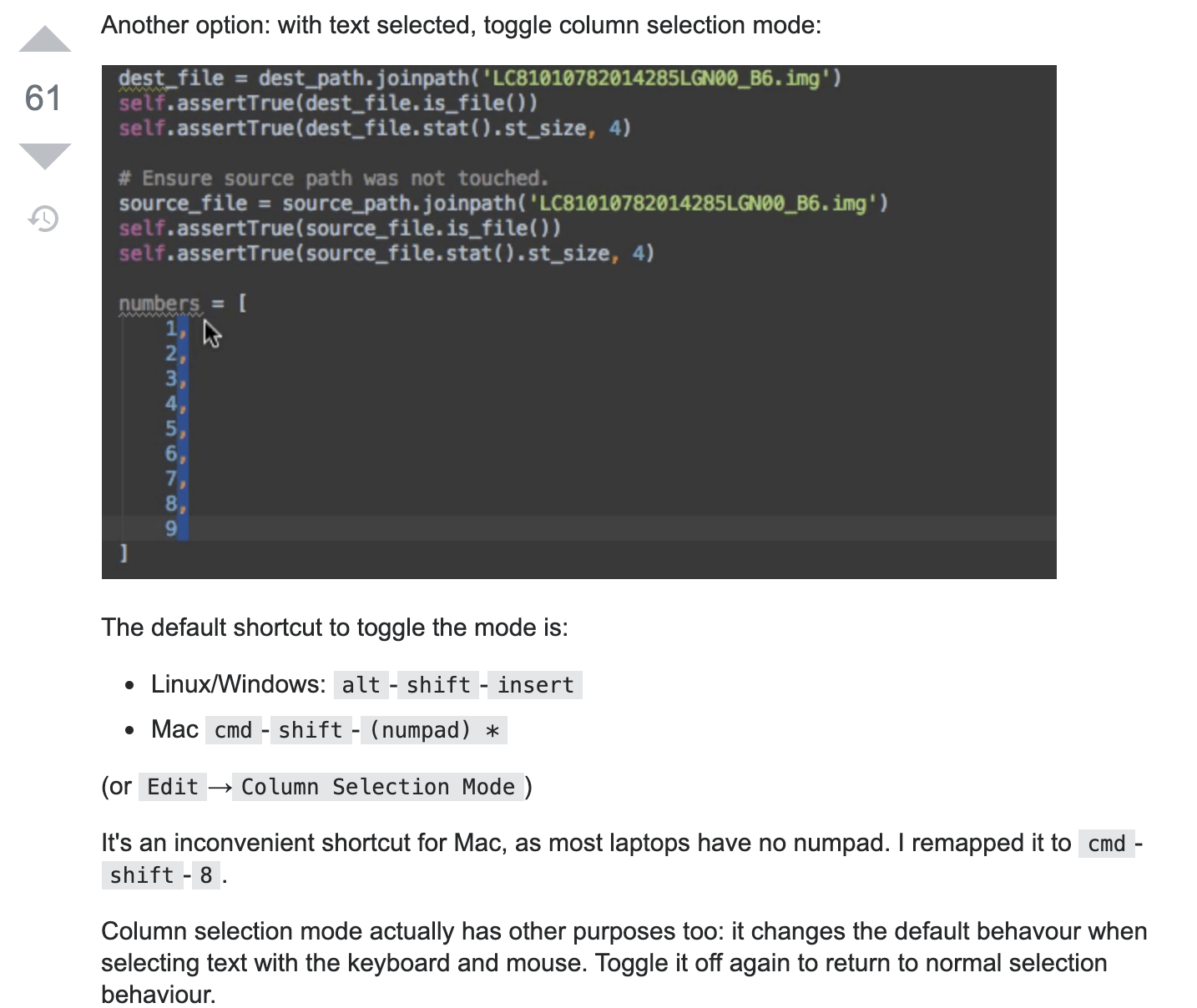 파이참 멀티라인 셀렉션 단축키