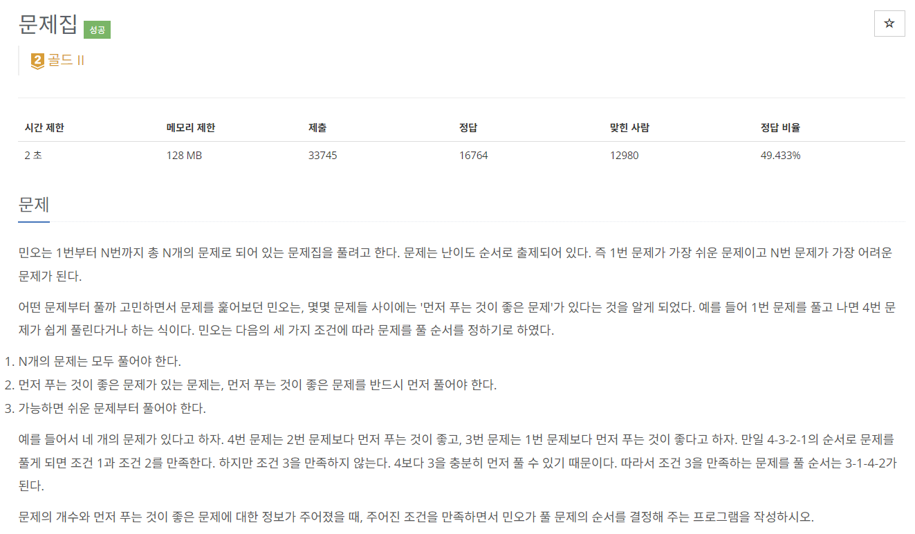 [BOJ] 1766번 문제집 (Java)