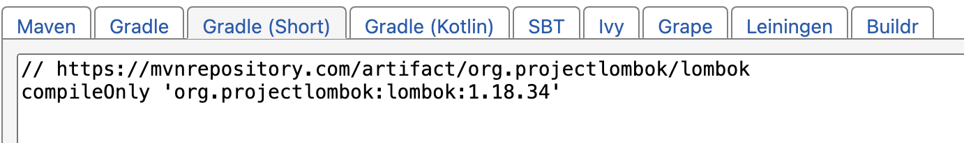 gradle dependency configuration에 대해서