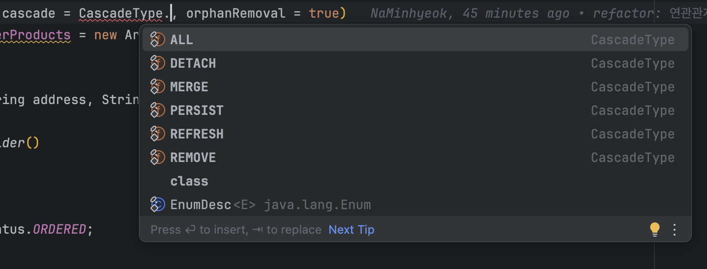 연관관계 편의 메서드 그리고 Cascade