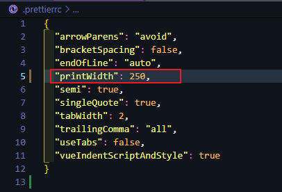 prettier HTML 줄바꿈방지