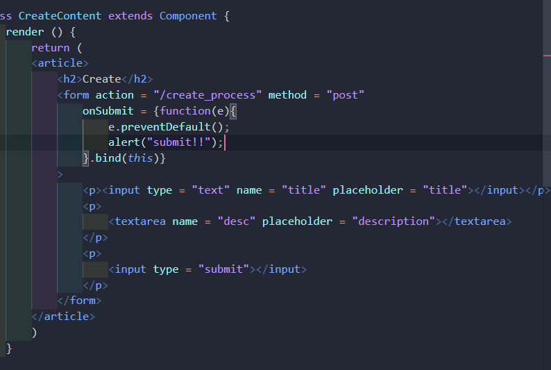  react Create Form OnSubmit