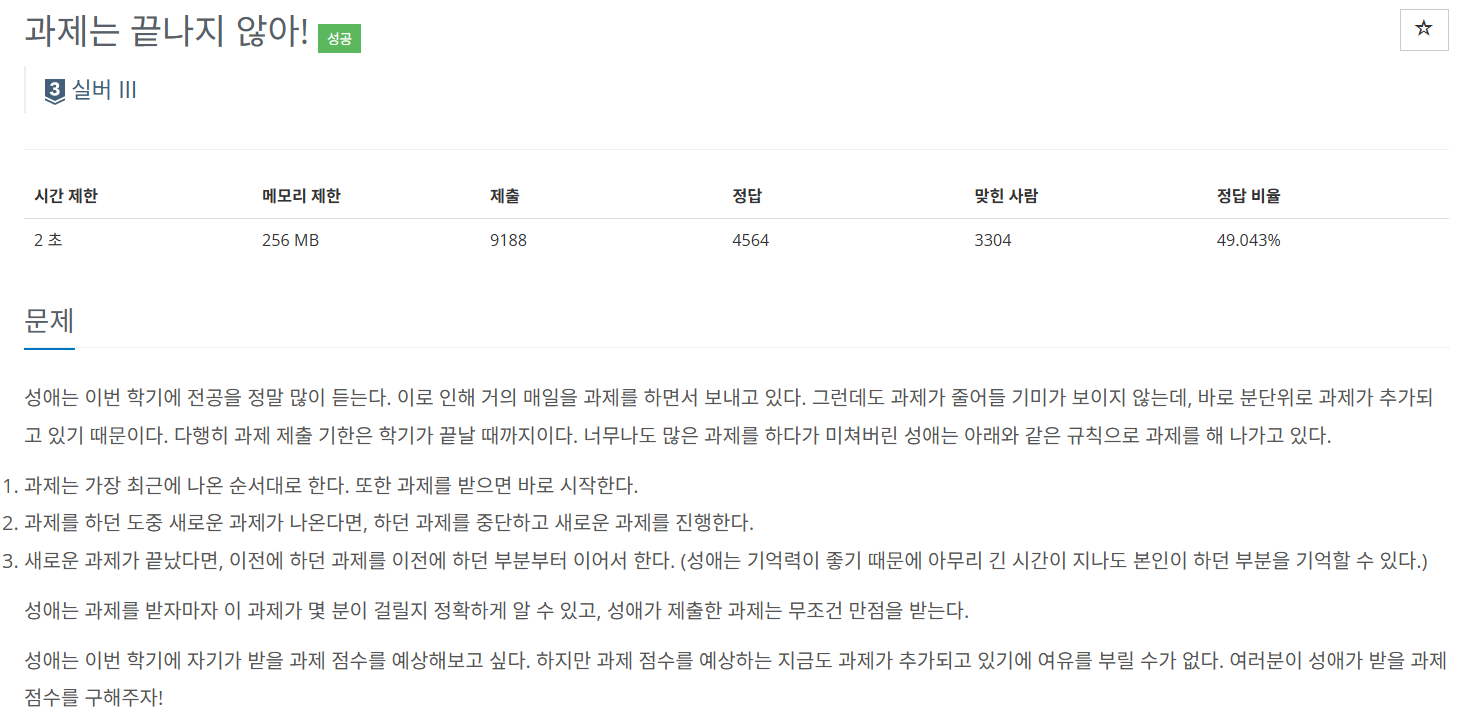 [BOJ_17952] 과제는 끝나지 않아!