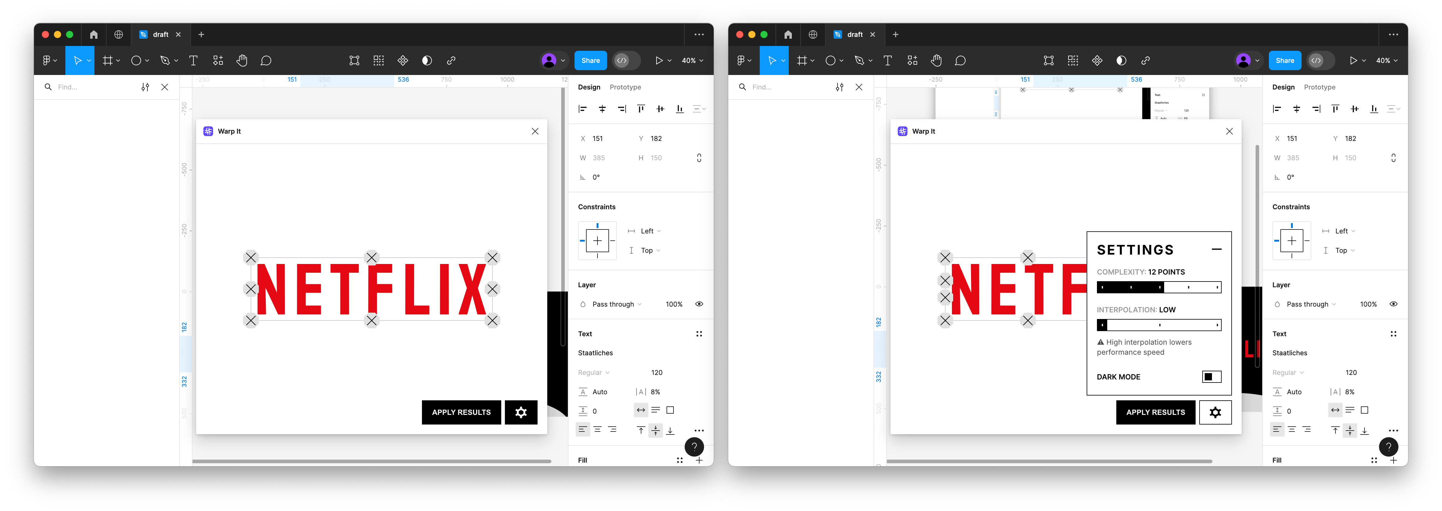 [Figma] 넷플릭스 글씨 효과 따라하기(Warp Text)