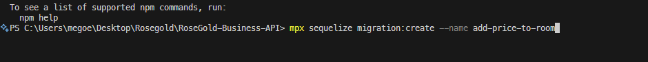 Node.js Sequelize Migration