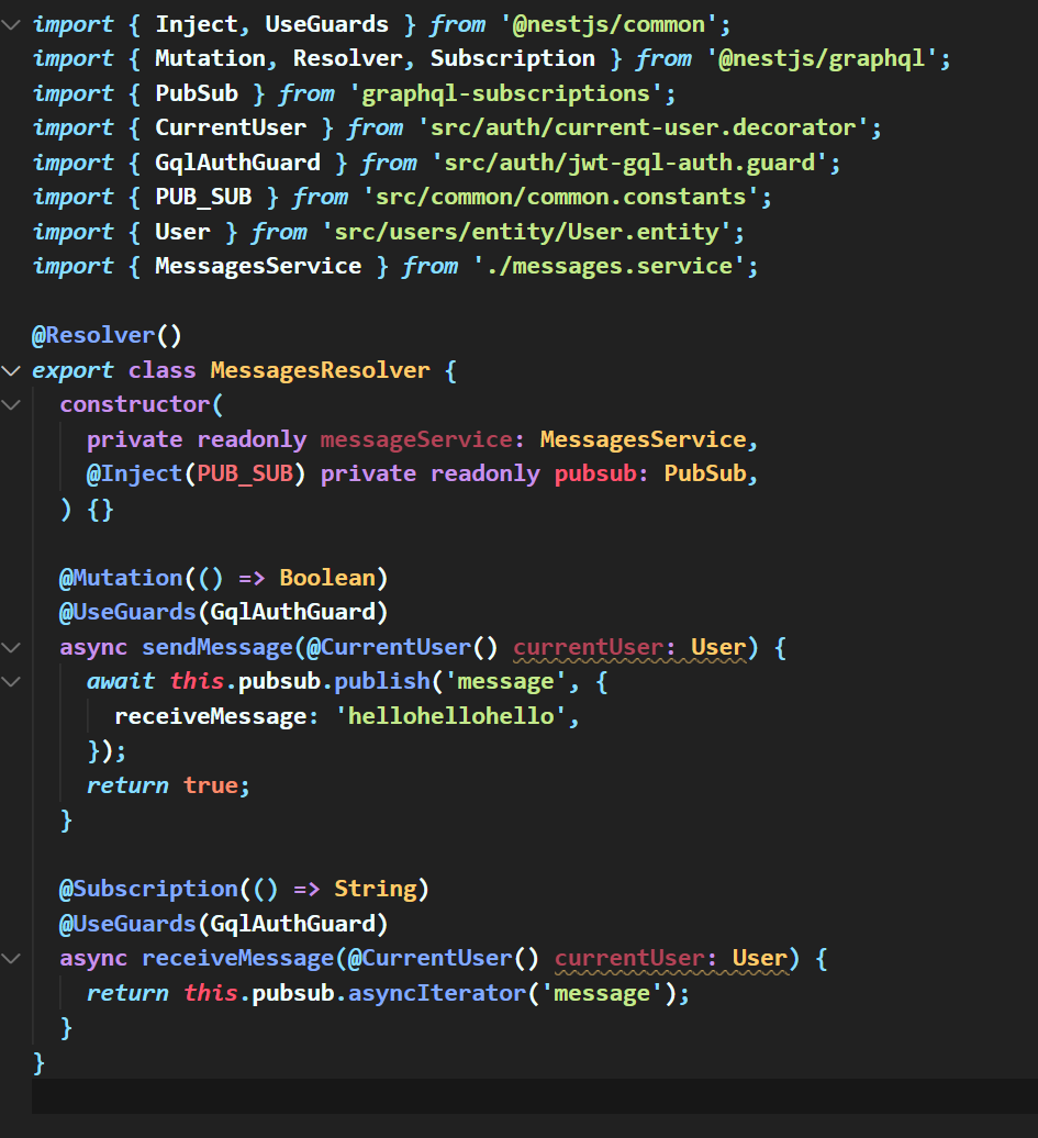 nestjs + graphql + Subscription + jwt nestjs + graphql + Subscription + jwt
