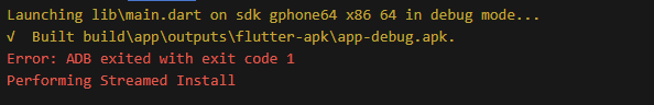 Flutter : apk 설치 실패, Error: ADB exited with exit code 1, Performing ... Flutter : apk 설치 실패, Error: ADB exited with exit code 1, Performing ...